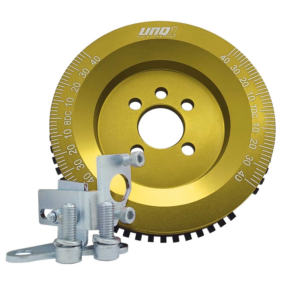 POLIA RODA FONICA AP 8V CORREIA SIMPLES V STREET 139MM DOURADA - Unique One